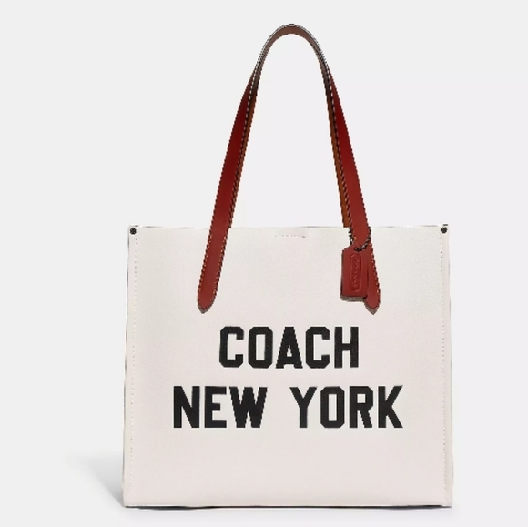 Coach | Bags | Coach White Relay Tote With Coach Graphic Nwt | Poshmark